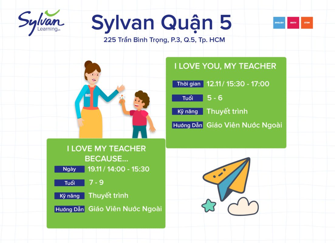 Lịch chủ đề Câu lạc bộ Tiếng Anh Sylvan Learning tháng 11